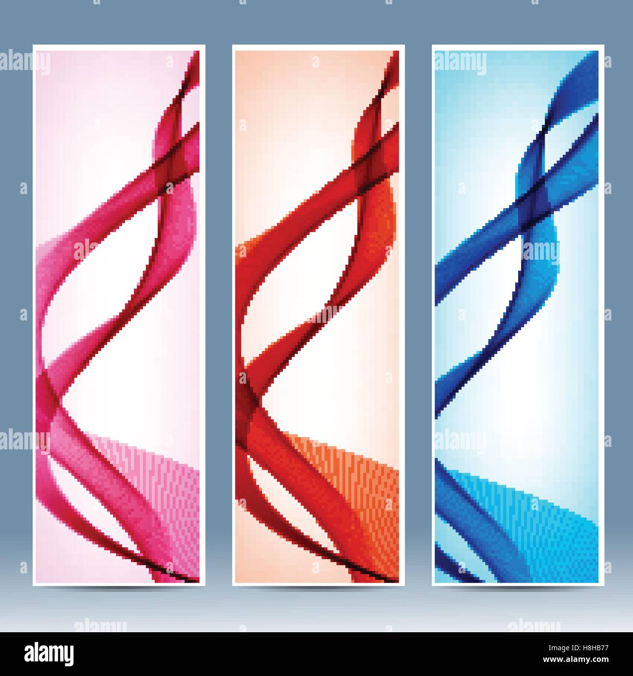 Set of colorful banners with curved lines. Vector illustration Stock ...