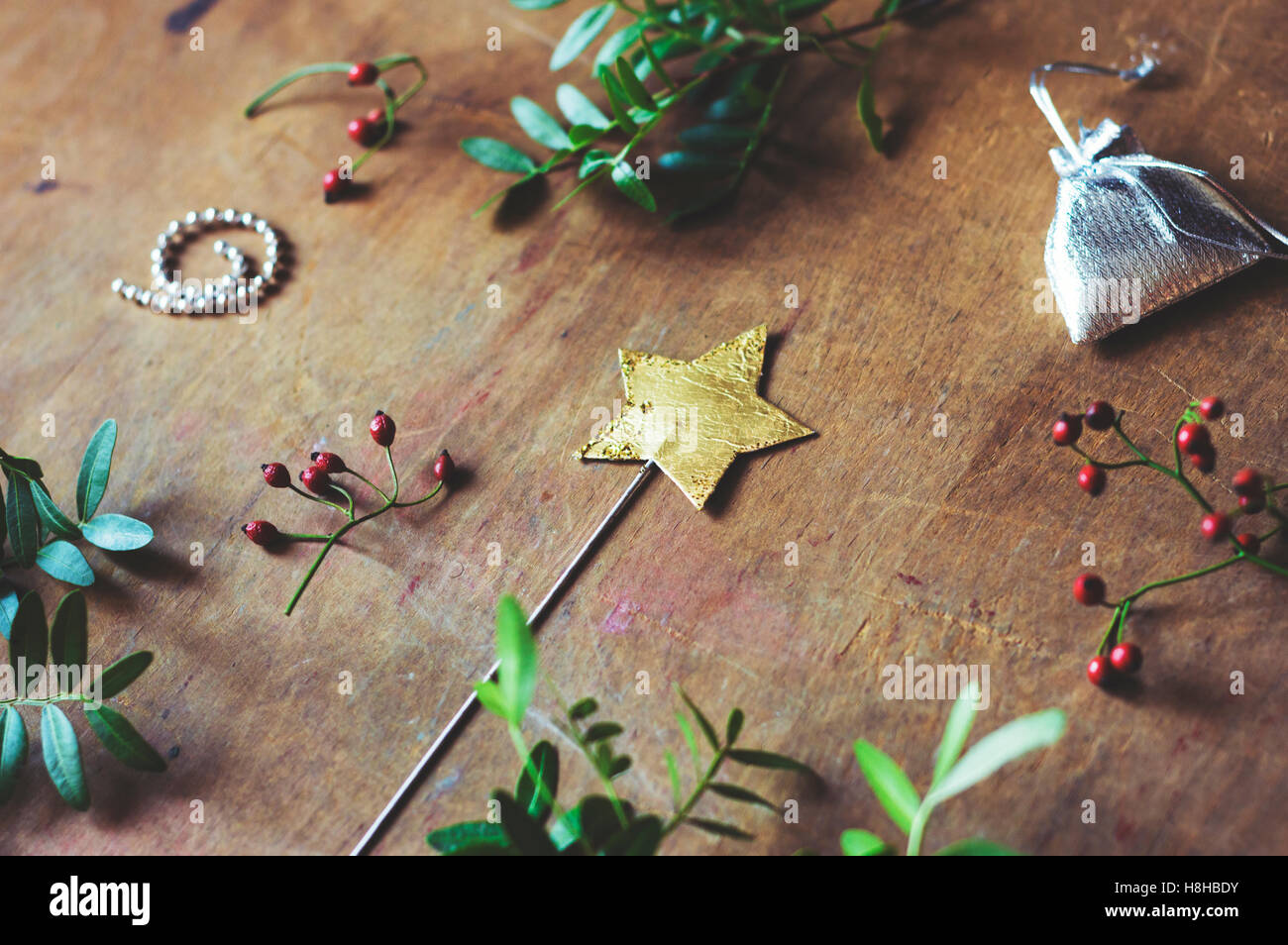 Magic star wand and little gifts Stock Photo - Alamy