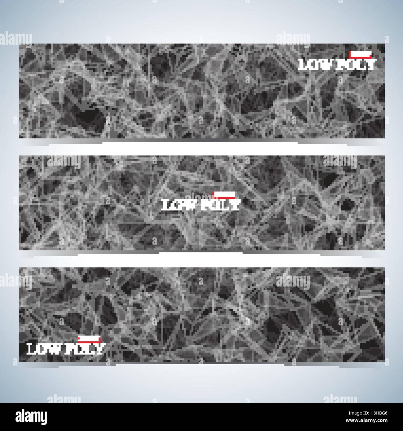 Set of polygonal backgrounds. Low poly, molecule and communication with ...