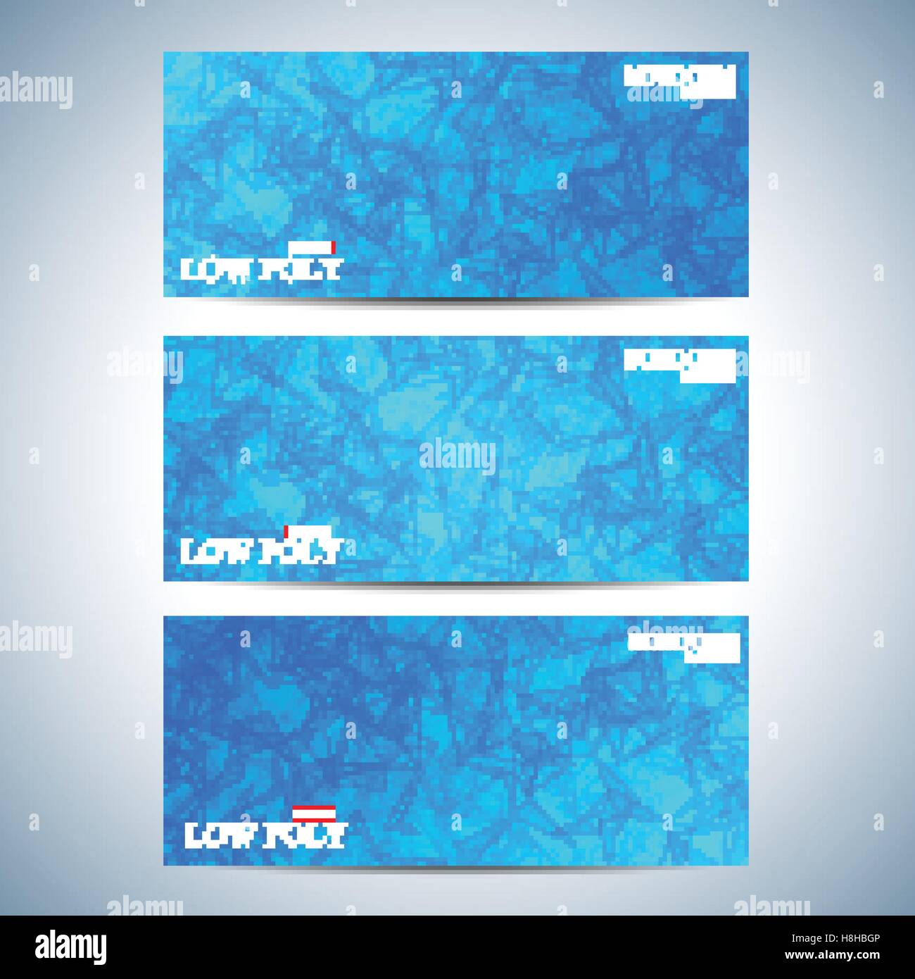 Set of polygonal horizontal backgrounds. Low poly, molecule and ...