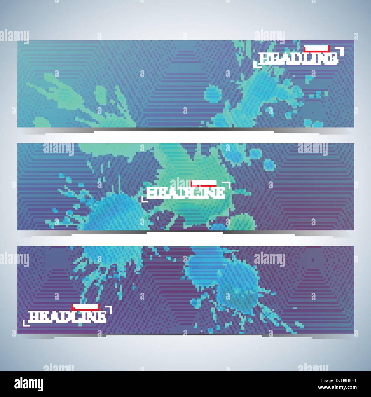 Set of watercolor horizontal backgrounds. Modern page website design ...