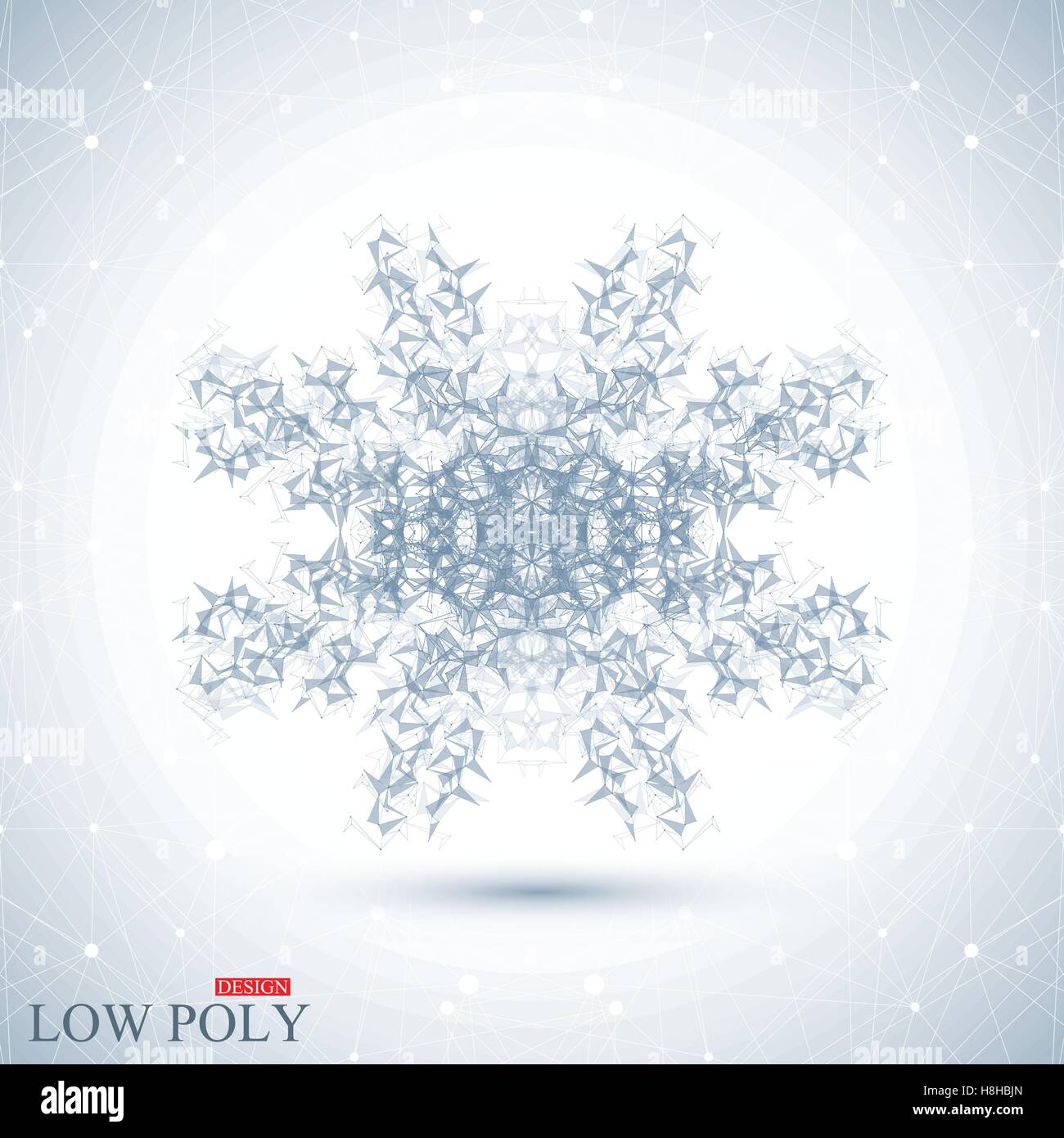 Polygonal Abstract Background Low Poly Molecule And Communication With Connected Dots Lines