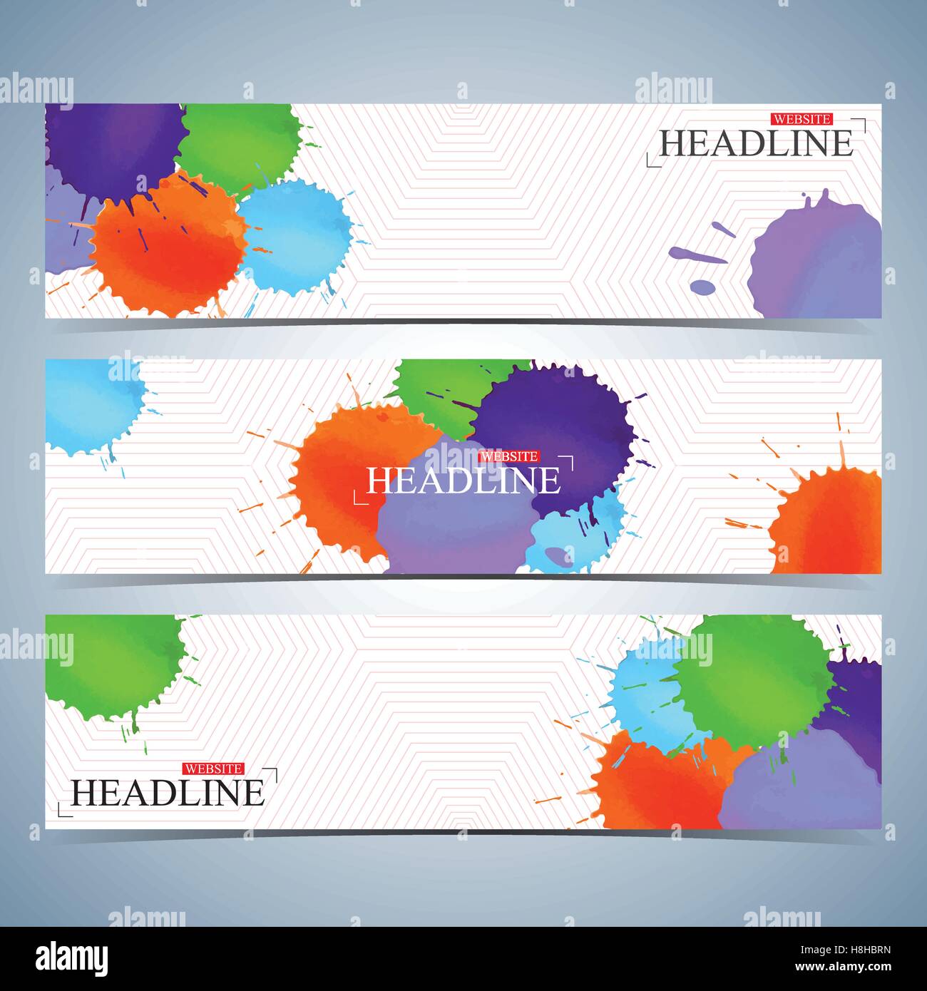 Set of watercolor horizontal backgrounds. Modern page website design ...