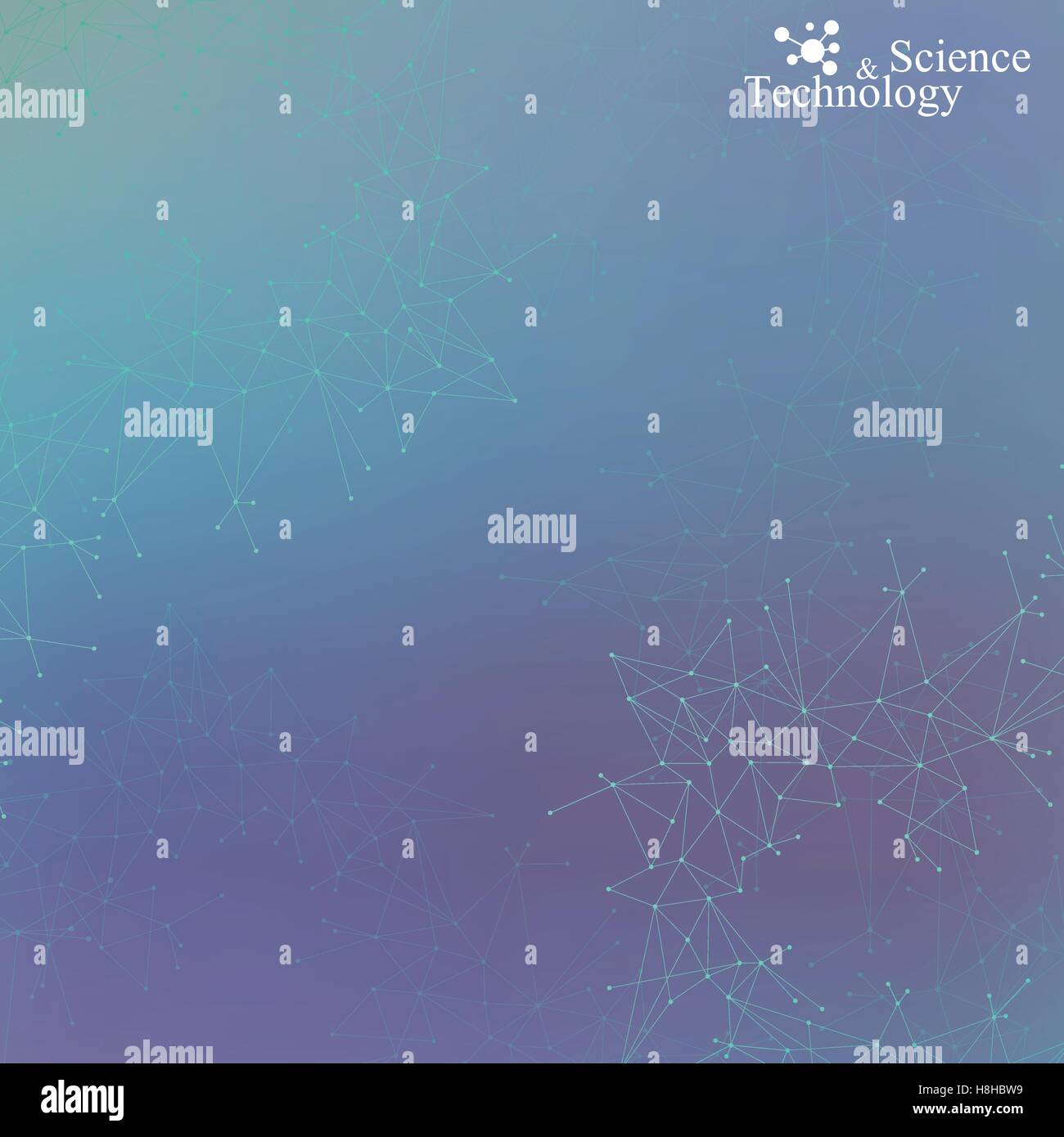 Futuristic Technology Background Molecule And Communication Connected Lines With Dots Vector