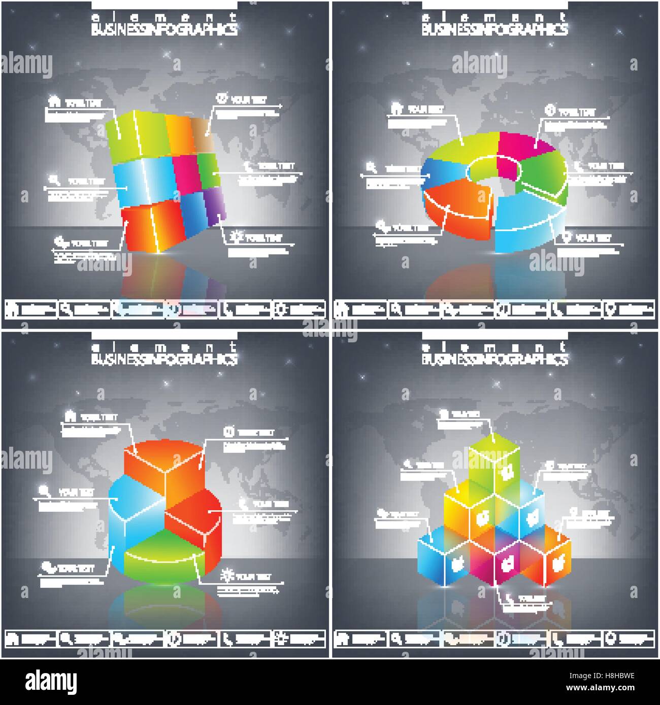 Vector template infographic . Business concept with 4 - 9 options ...