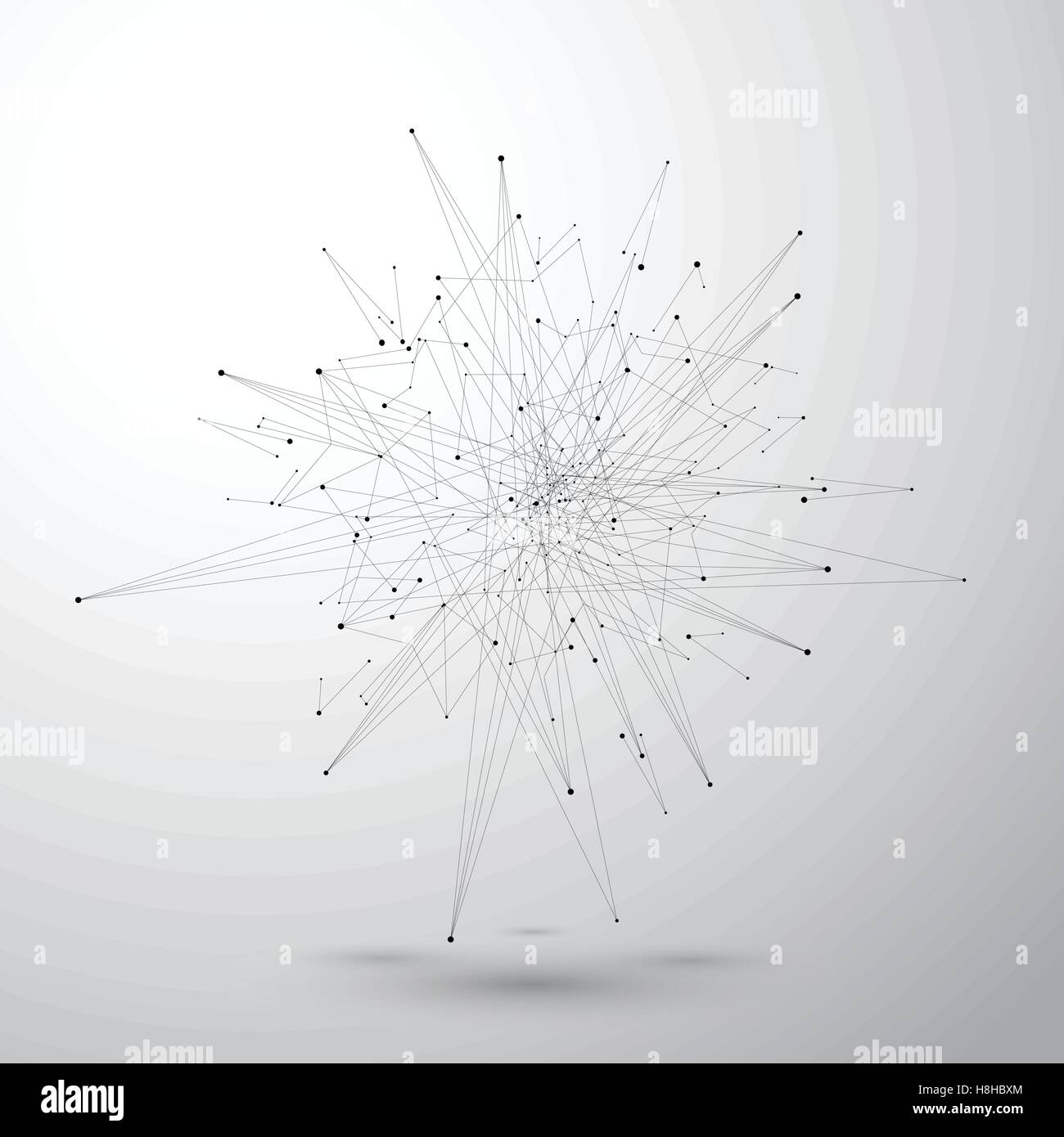 Geometric Abstract Form With Connected Lines And Dots Vector