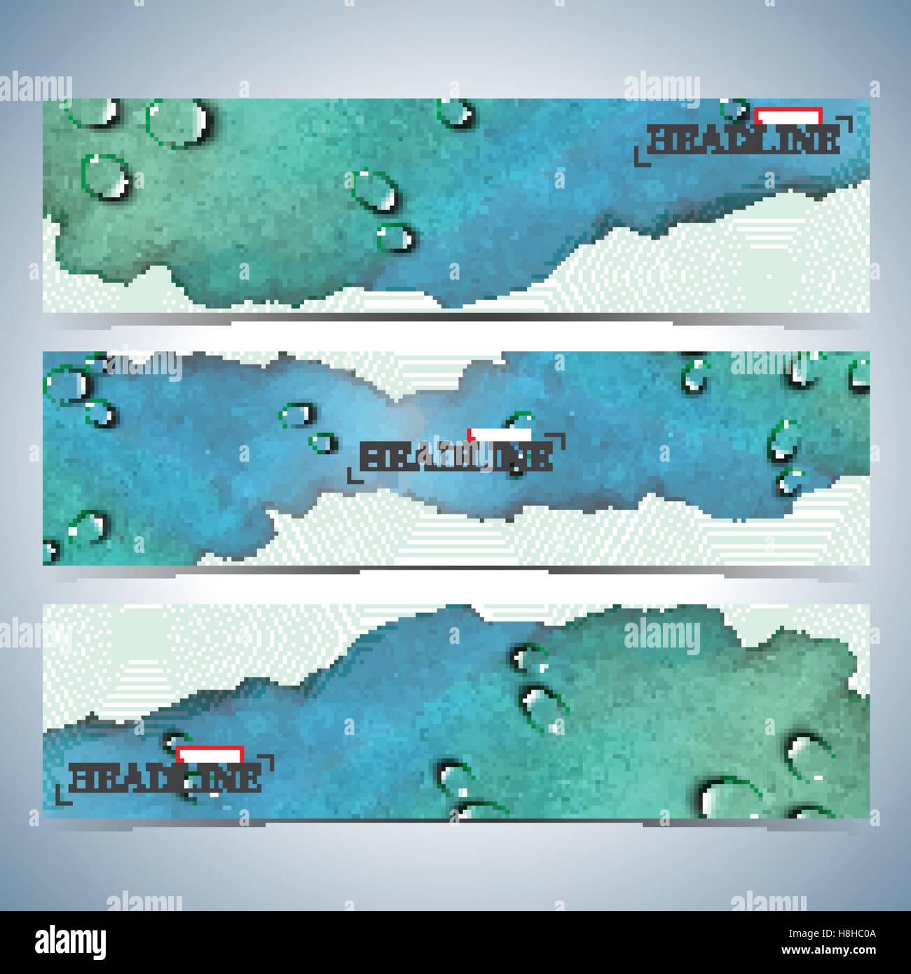 Set of watercolor horizontal backgrounds. Modern page website design ...