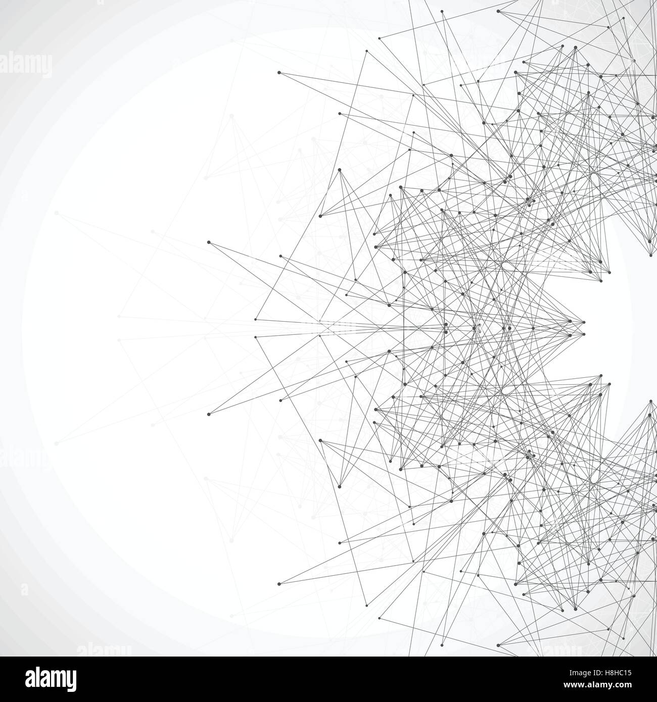 Geometric Abstract Form With Connected Lines And Dots Futuristic Technology Design Vector