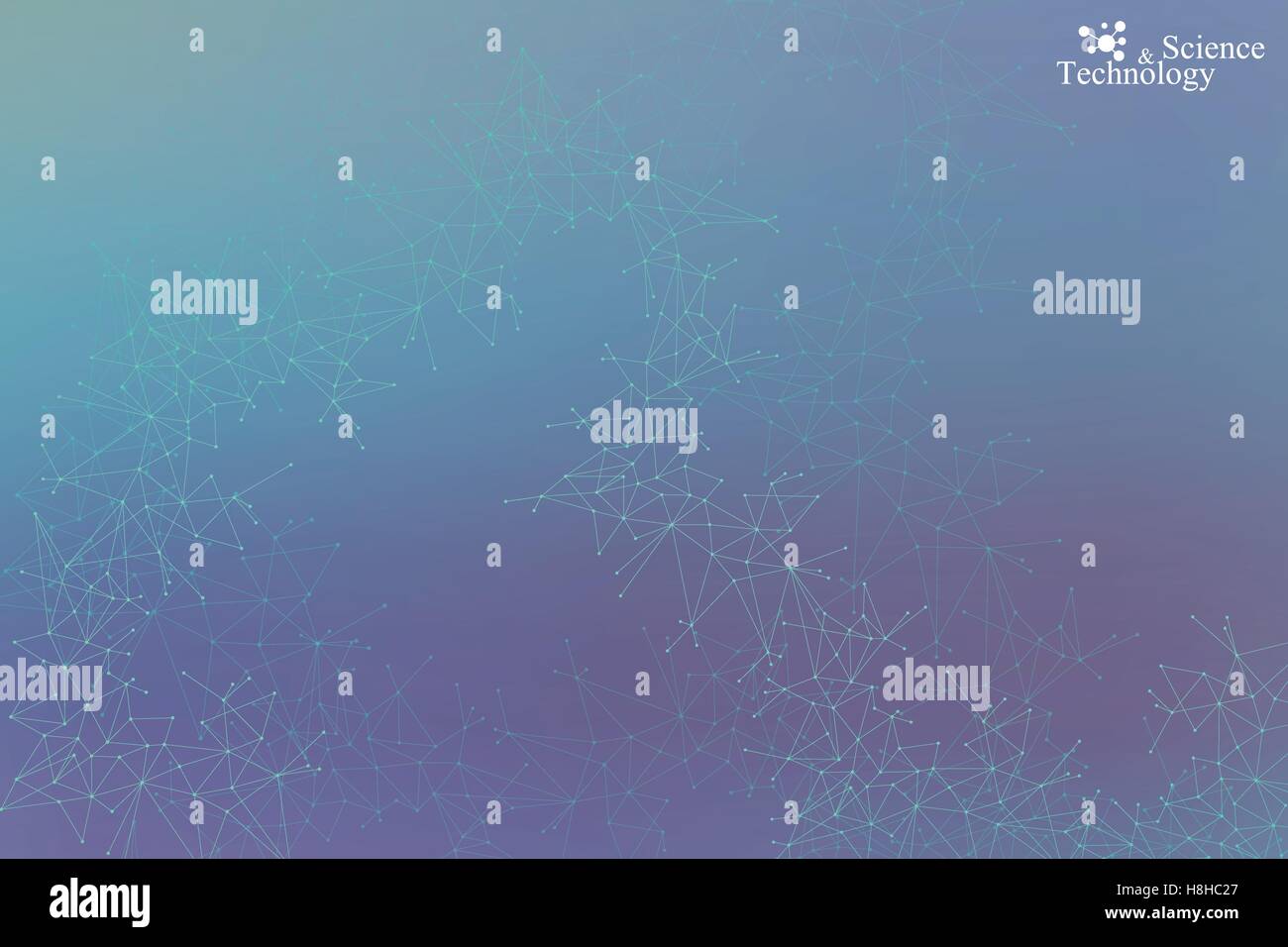 Geometric background molecule and communication. Connected lines with ...
