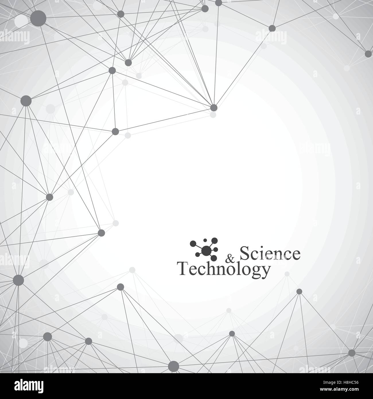 Geometric Grey Background Molecule And Communication Connected Lines With Dots Vector