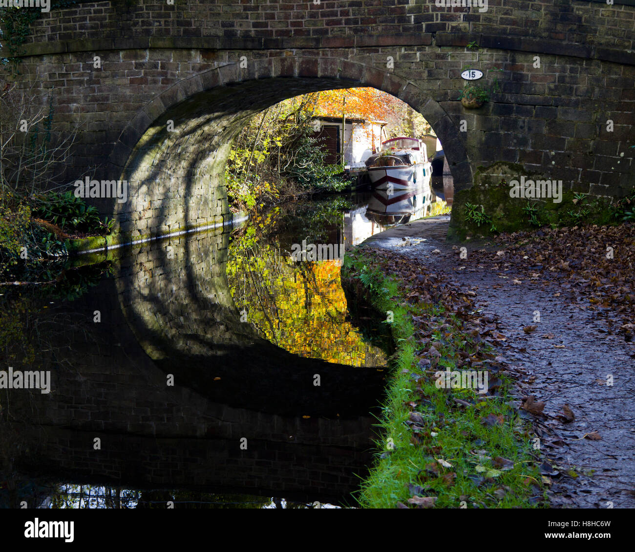 Reflections in the rochdale canal hi-res stock photography and images ...