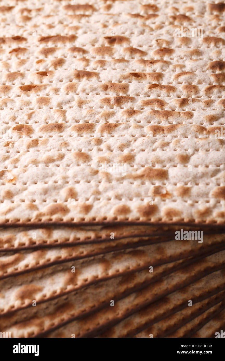 Jewish matzo Flatbread texture close-up, vertical background Stock ...