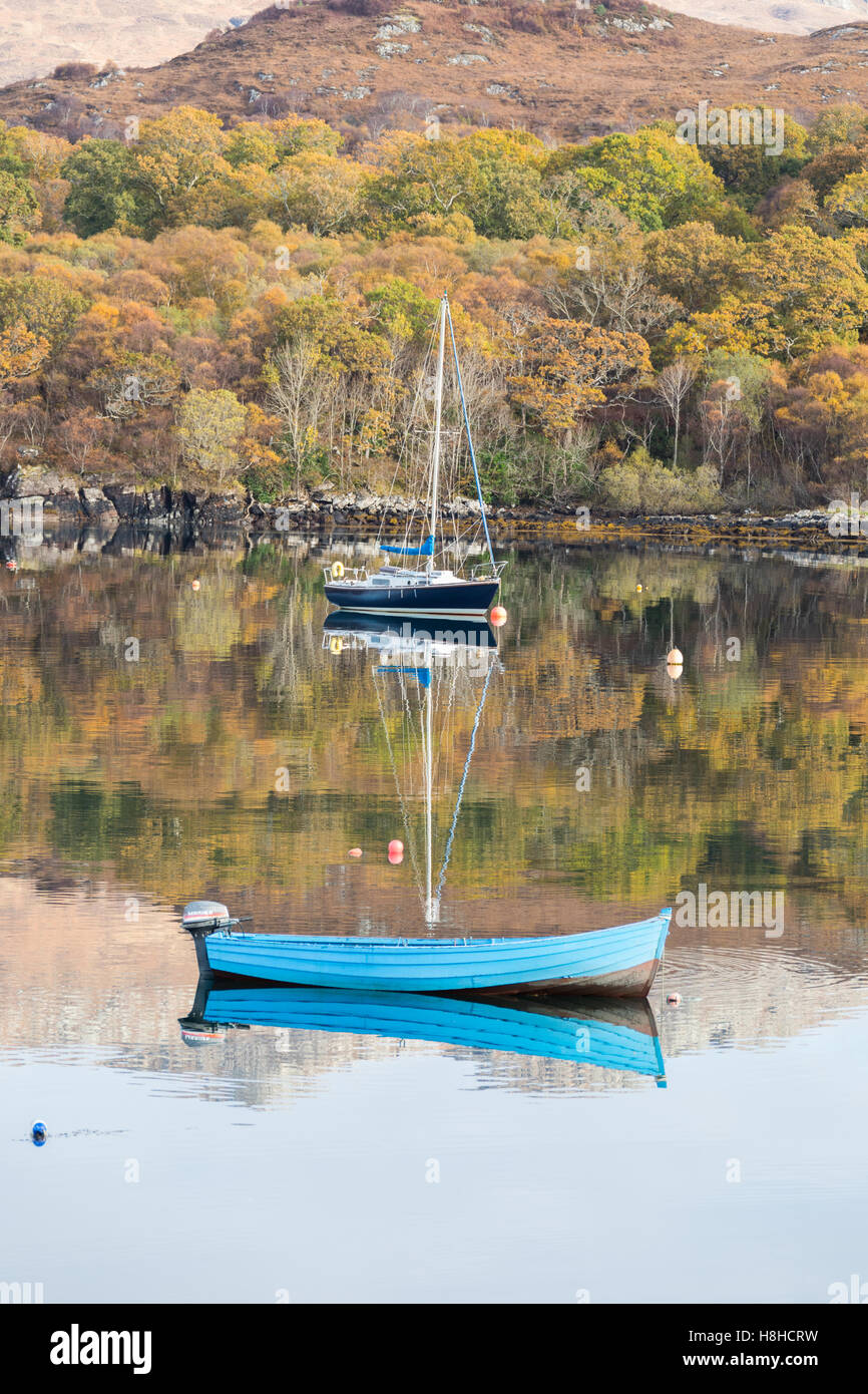 Boats on Loch Shieldaig, Wester Ross, Highlands, Scotland Stock Photo ...