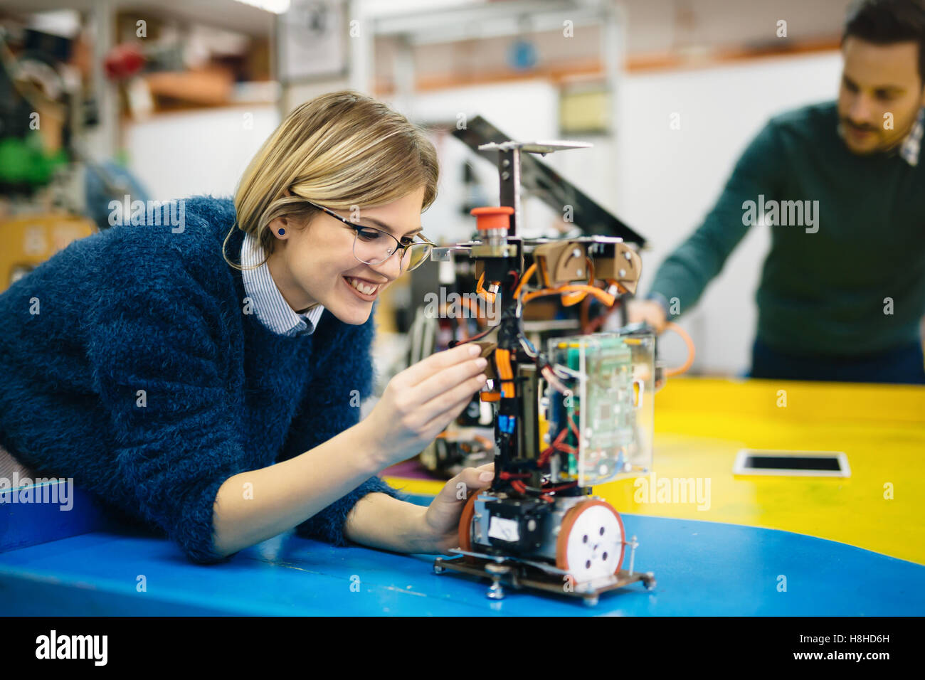 Engineering and robotics student working on project Stock Photo - Alamy
