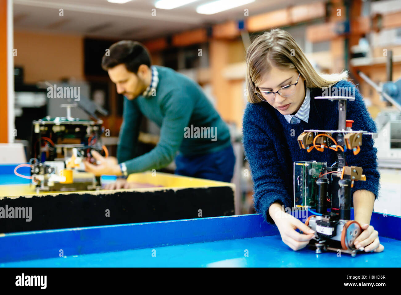 Engineering and robotics student working on project Stock Photo - Alamy