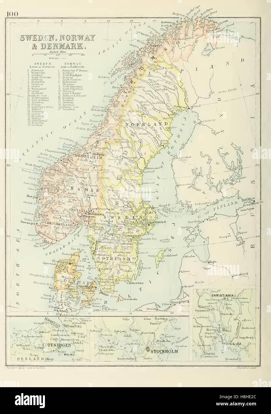 Norway south ancient map hi-res stock photography and images - Alamy