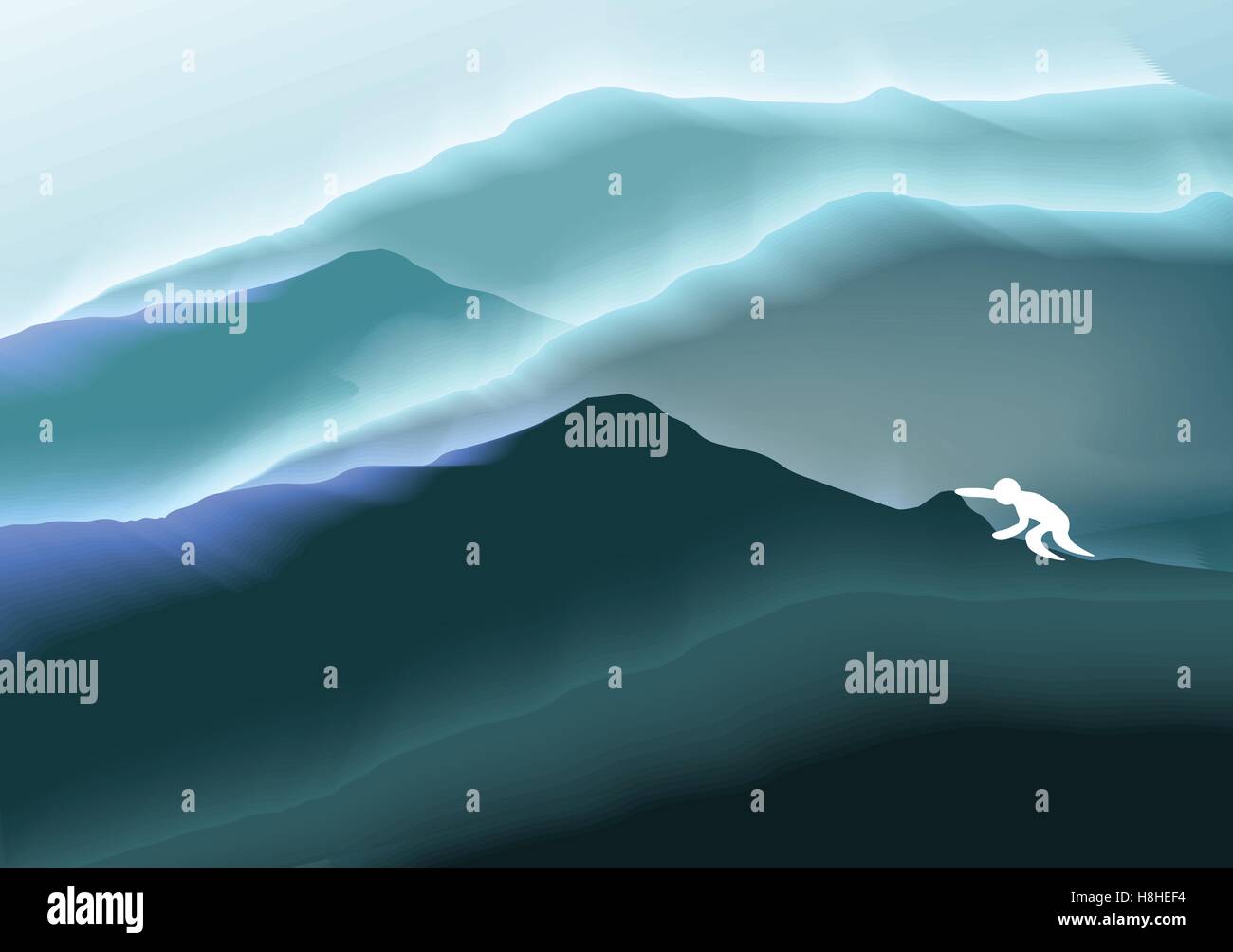 Abstract Mountain climbing - Vector Illustration Stock Vector Image ...