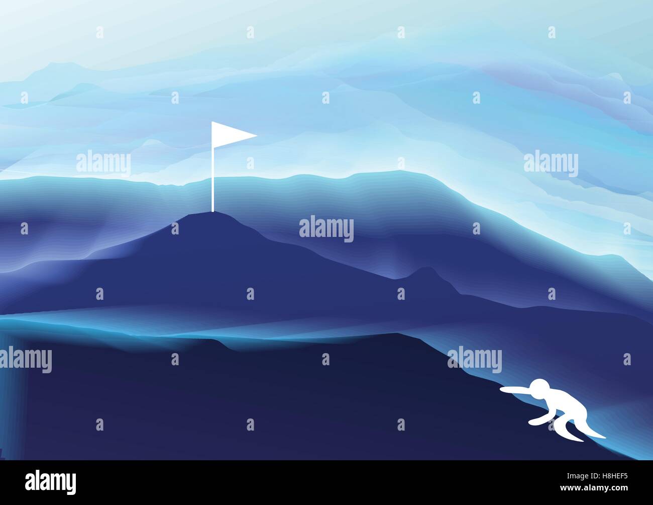 Abstract Mountain climbing - Vector Illustration Stock Vector Image ...