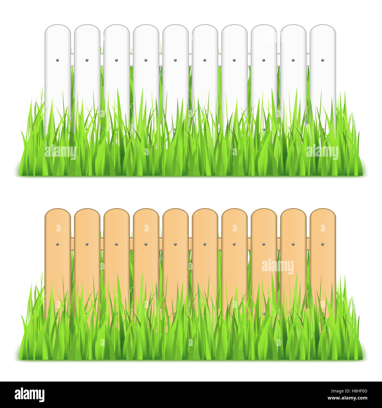 Wooden fence garden fences Cut Out Stock Images & Pictures - Alamy