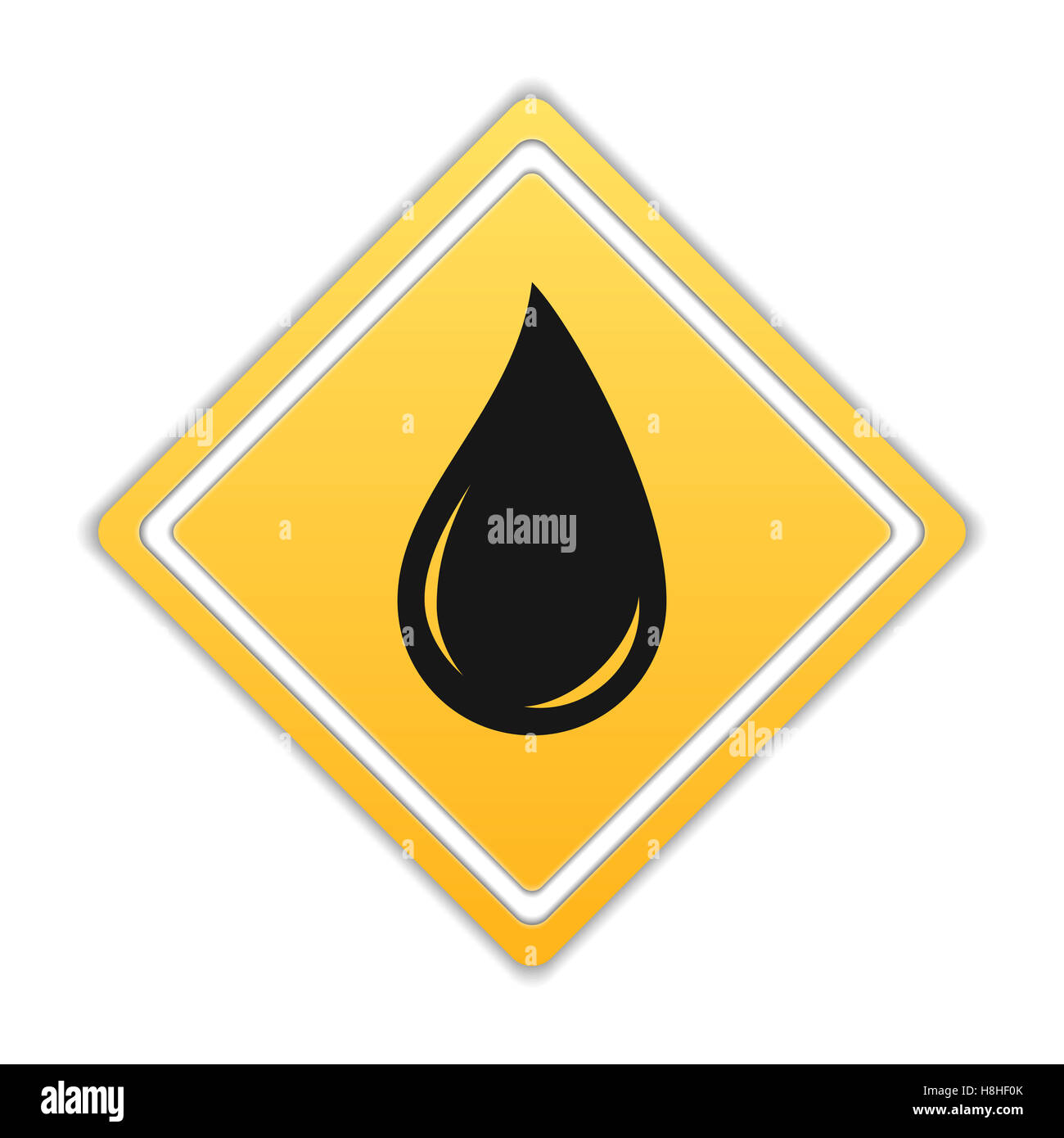 Orange sign with icon of black oil drop Stock Photo - Alamy
