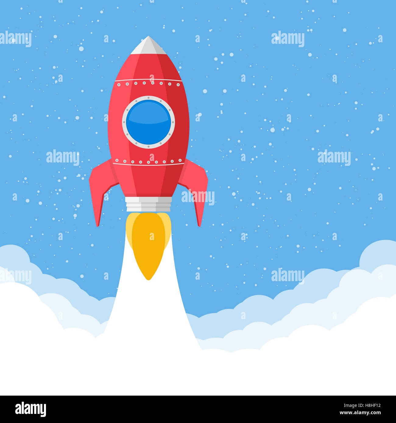 Flying rocket, flat design Stock Photo - Alamy