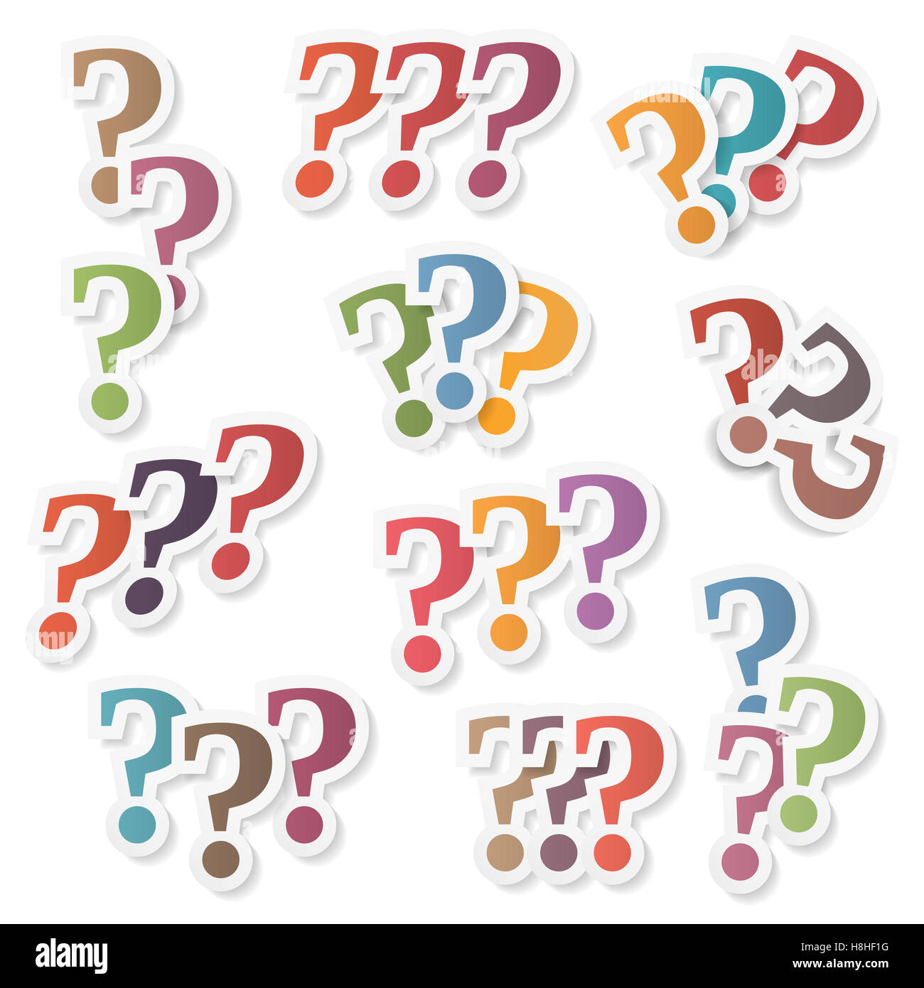 Colored question marks set Stock Photo - Alamy