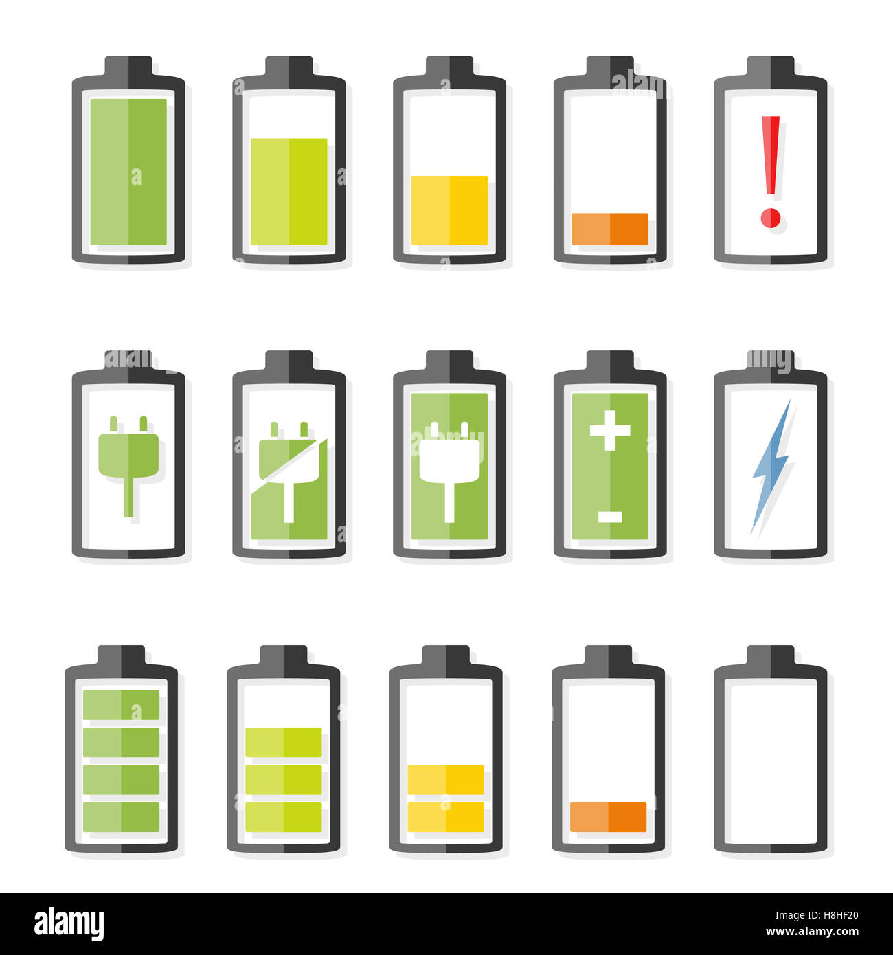 Battery icons set Stock Photo - Alamy