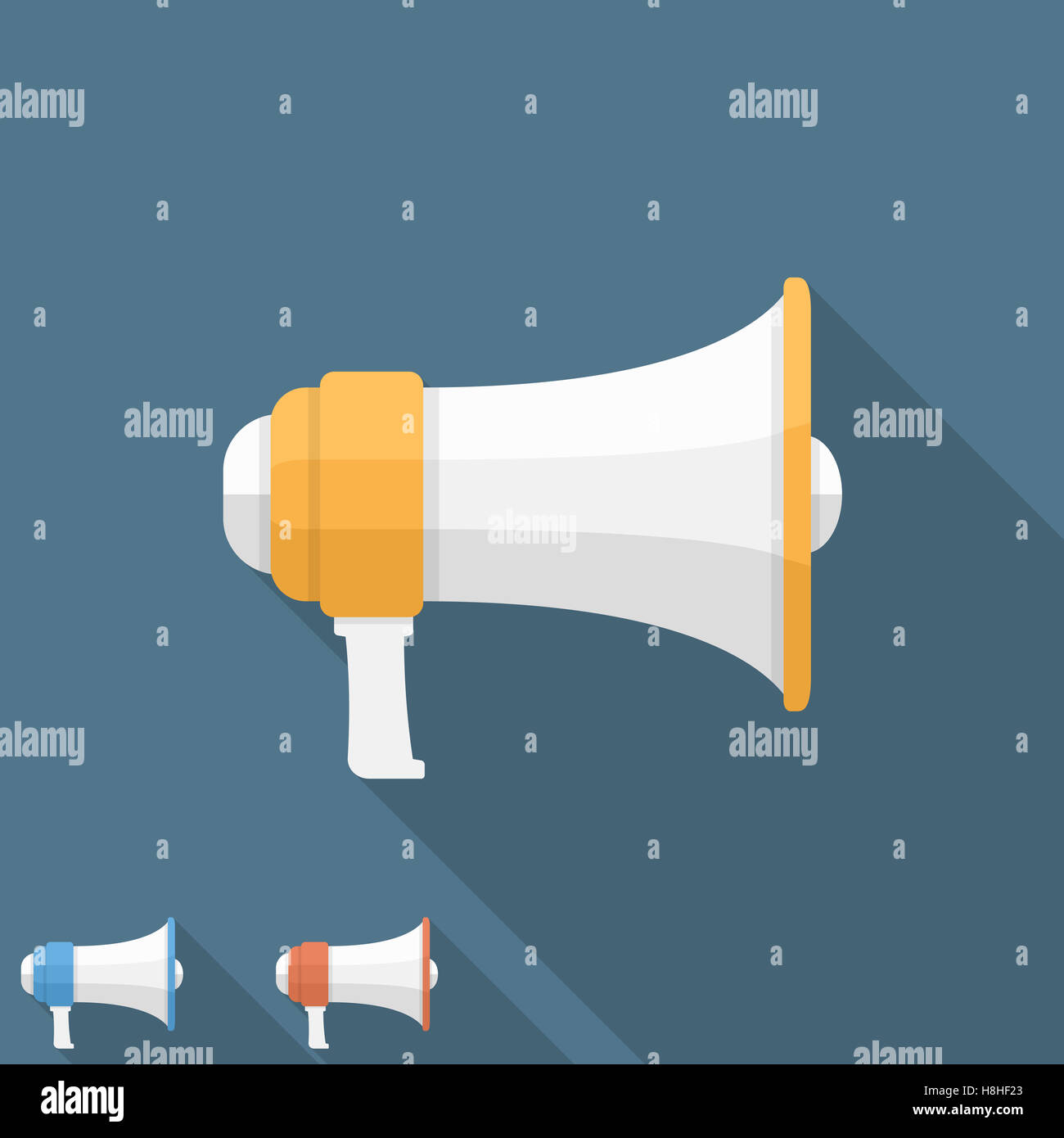 Flat megaphone icons Stock Photo - Alamy