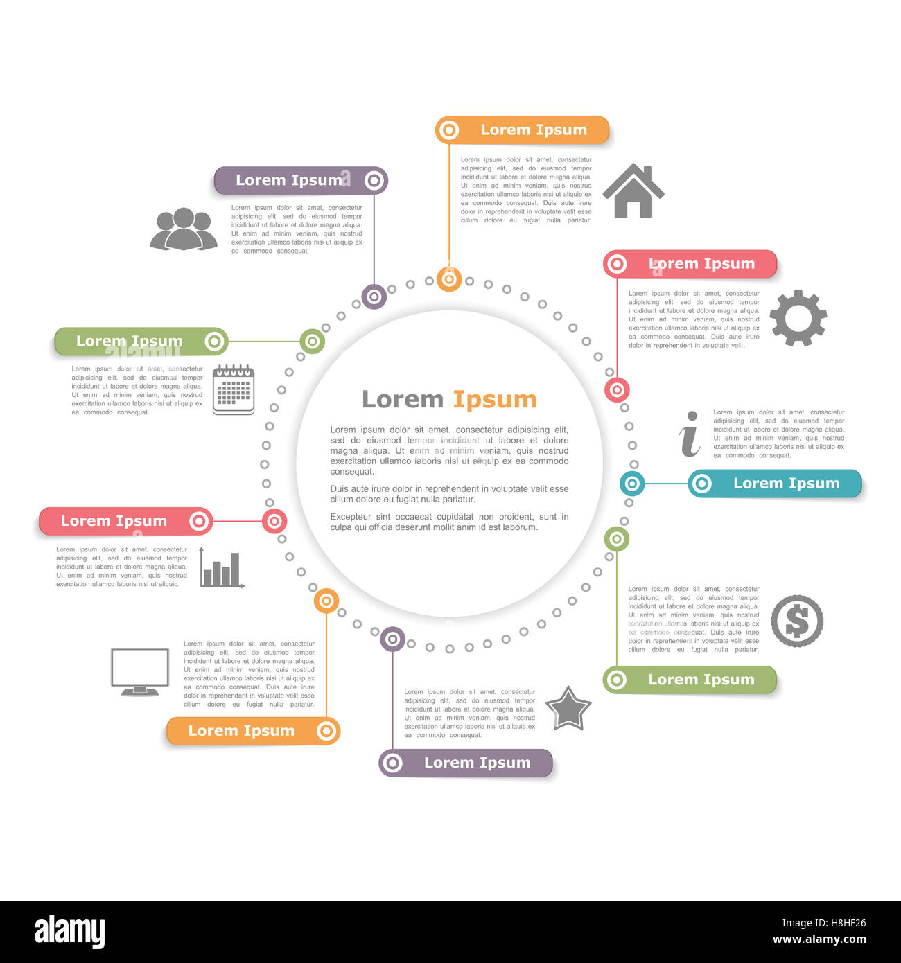 Circle infographics design, round process diagram template Stock Photo ...