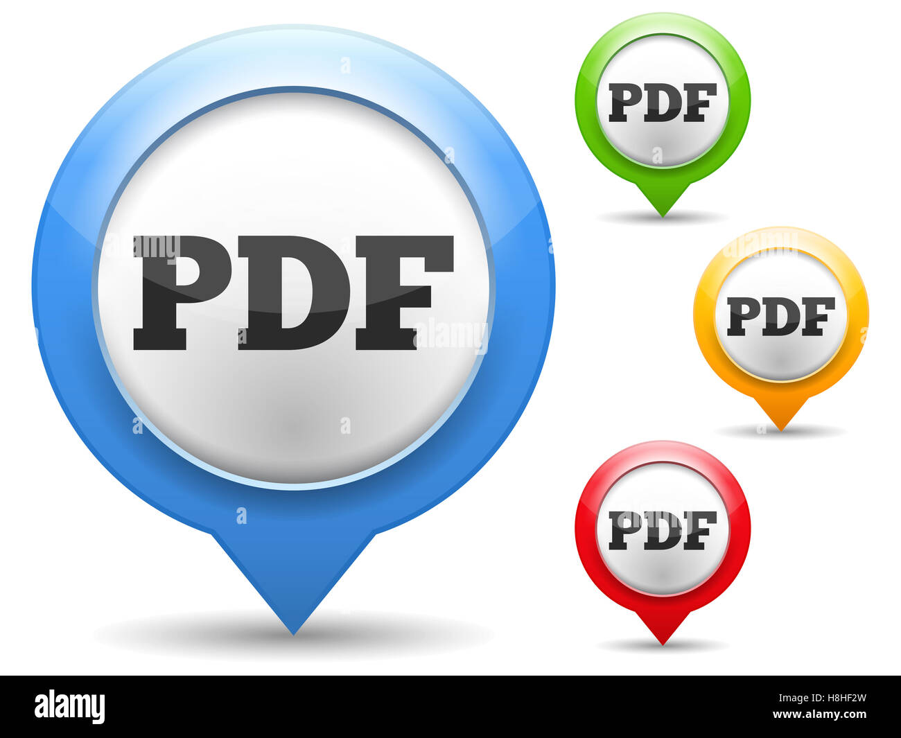 PDF file icon, four colors Stock Photo - Alamy