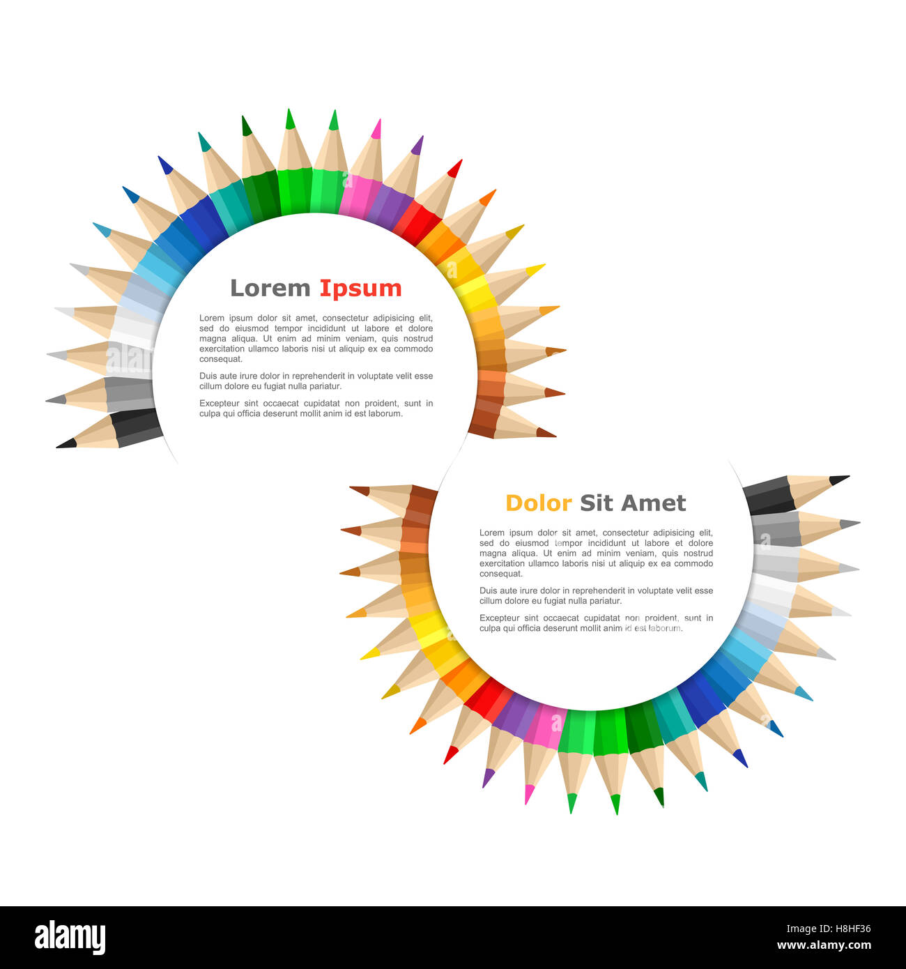 Banners with colored pencils Stock Photo - Alamy