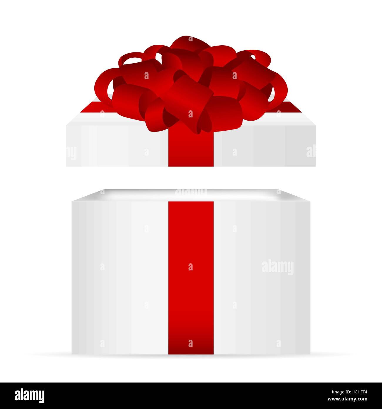Gift in a box with red bow on white background Stock Vector Image & Art ...