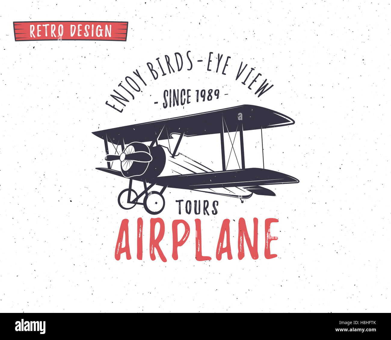 Airplane emblem. Biplane label. Retro Plane badges, design elements ...