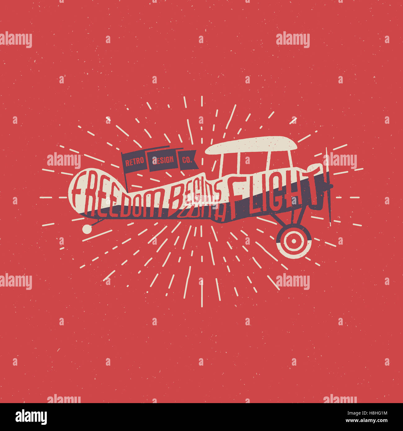 Vintage airplane lettering for printing. old school aircraft poster ...