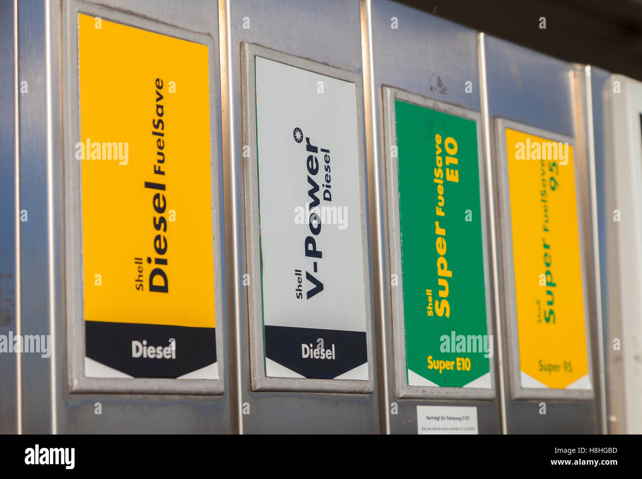 BURG / GERMANY - NOVEMBER 13, 2016: Shell gas station sign. Shell is an ...