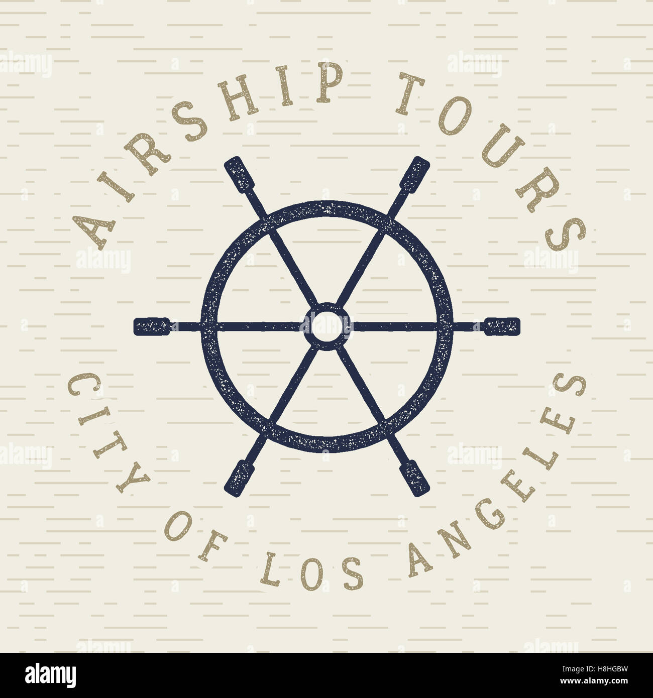 Vintage airship tee design. Retro Dirigible poster. Steering wheel ...