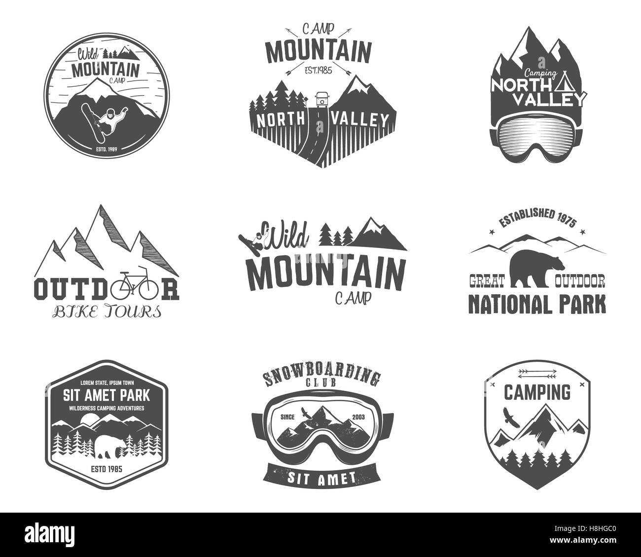 Snowboard Mountain Logos