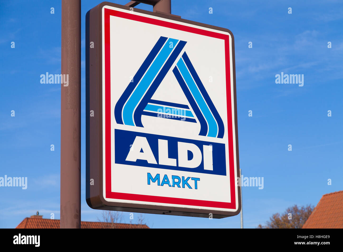 Advertising sign with aldi sud logo hi-res stock photography and images ...