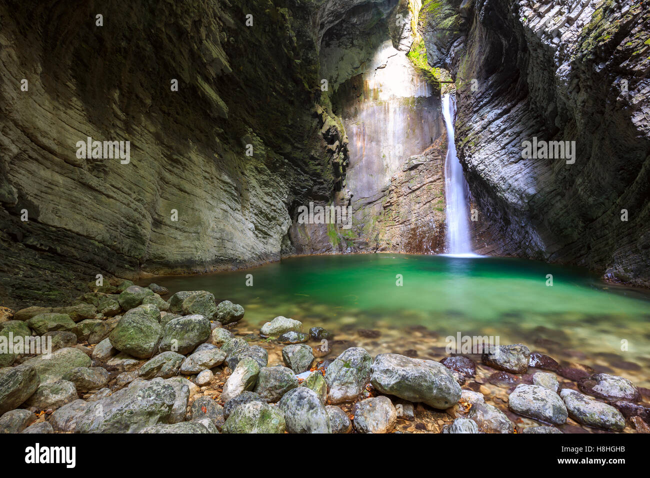 Beautiful Kozjak waterfall, Triglav national park, Slovenia Stock Photo - Alamy