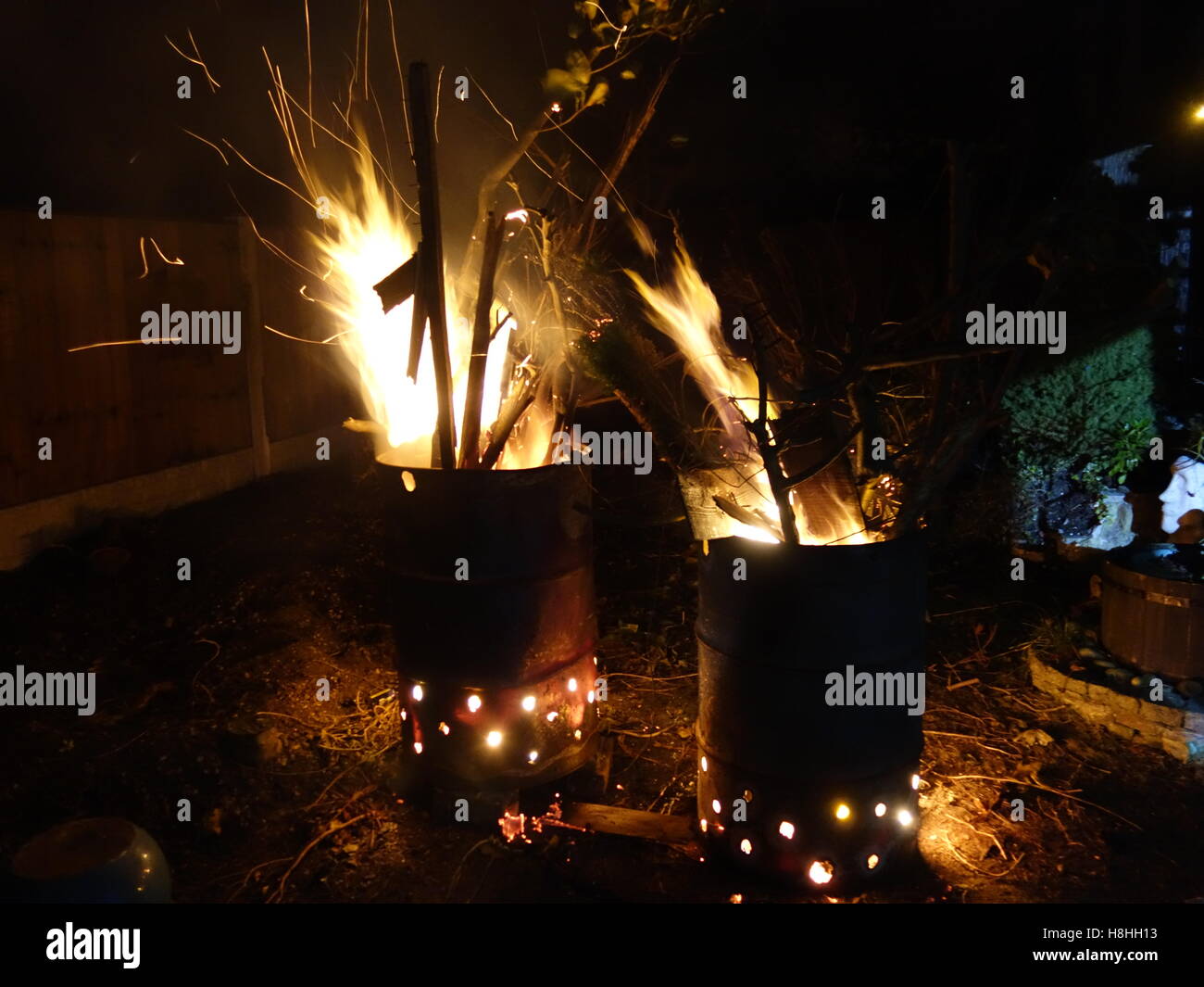 Buring oil barrels Stock Photo - Alamy