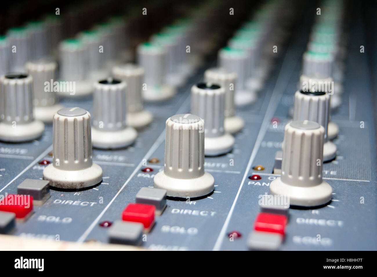 Close-up of studio mixer knobs Stock Photo - Alamy