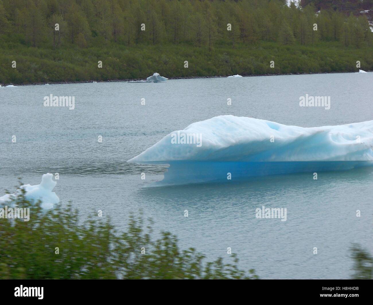 Blue Glacial Ice Remnants In The Cook Inlet, Alaska Stock Photo - Alamy