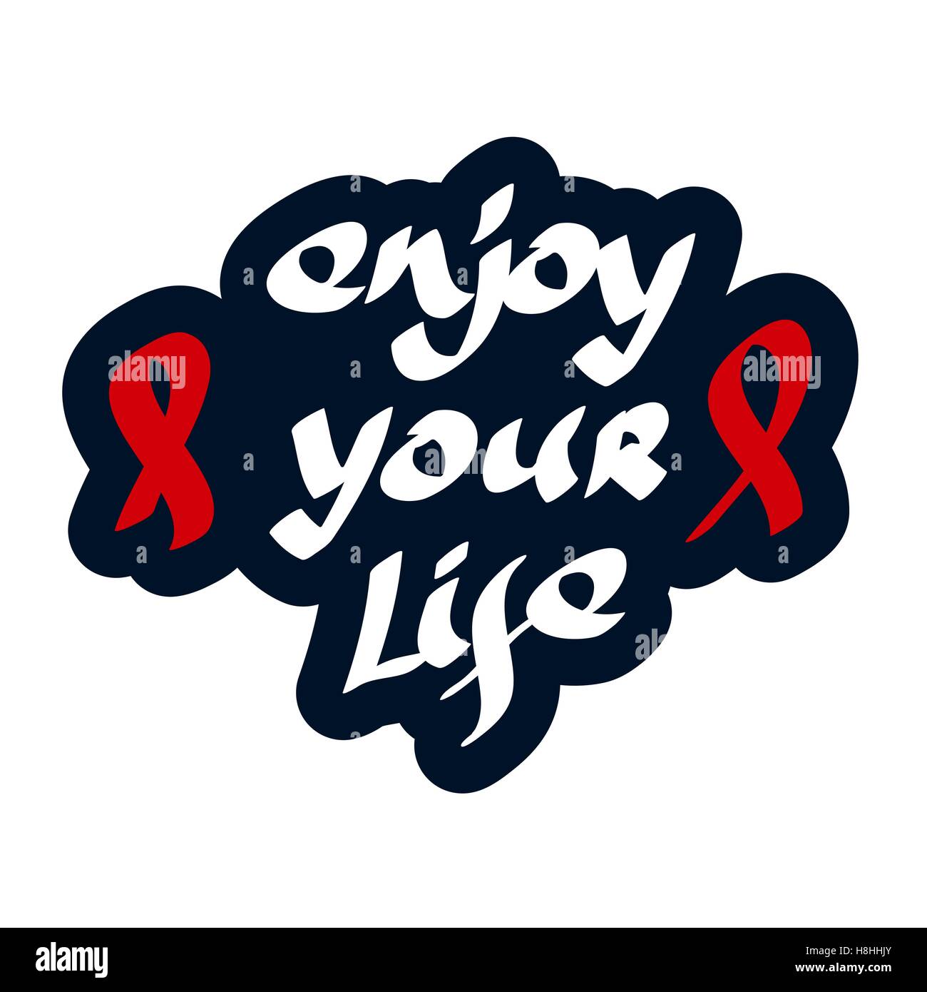enjoy your life hand lettering text vector illustration Stock Vector ...