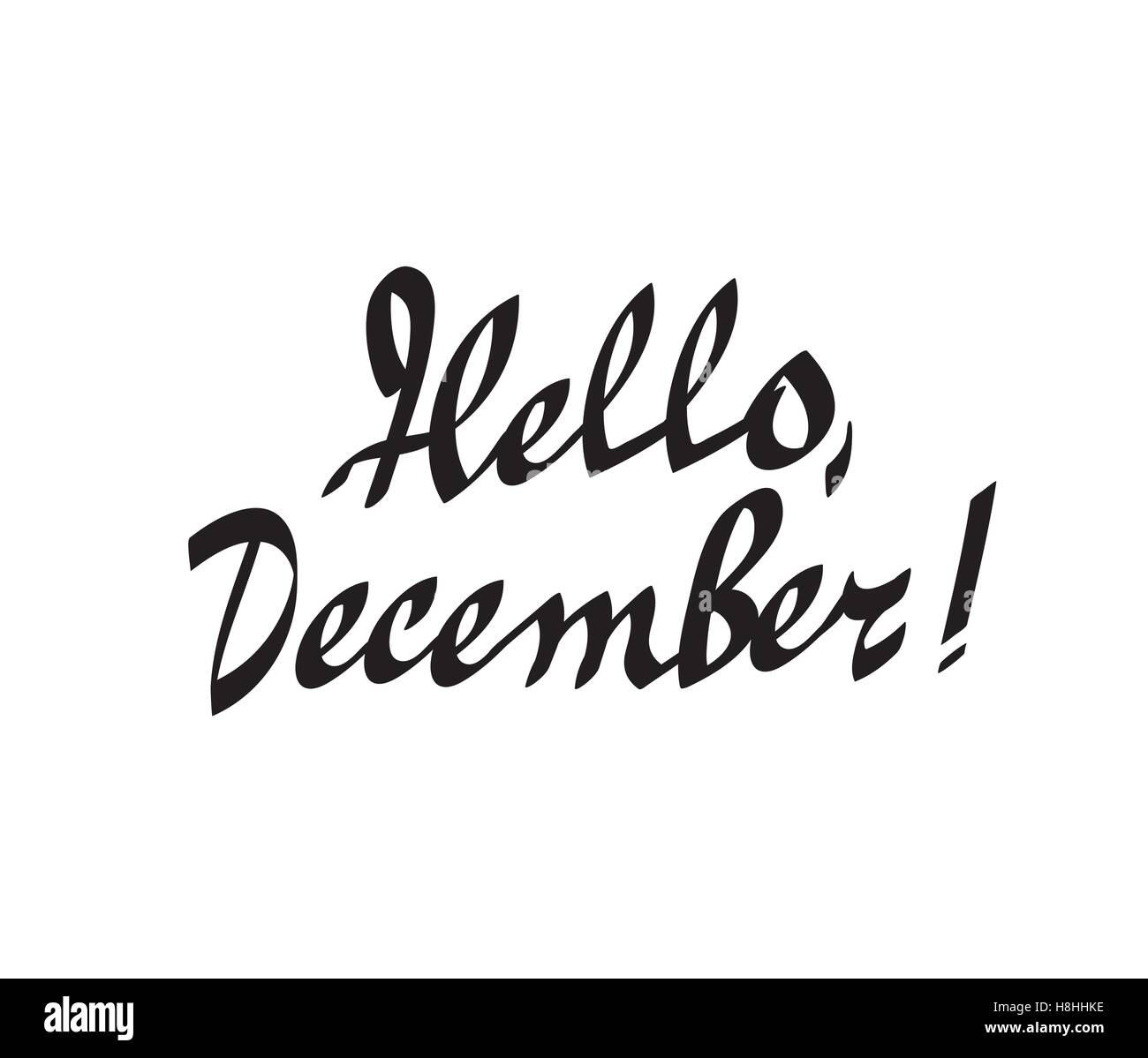 Hello december hand drawn calligraphy hi-res stock photography and ...