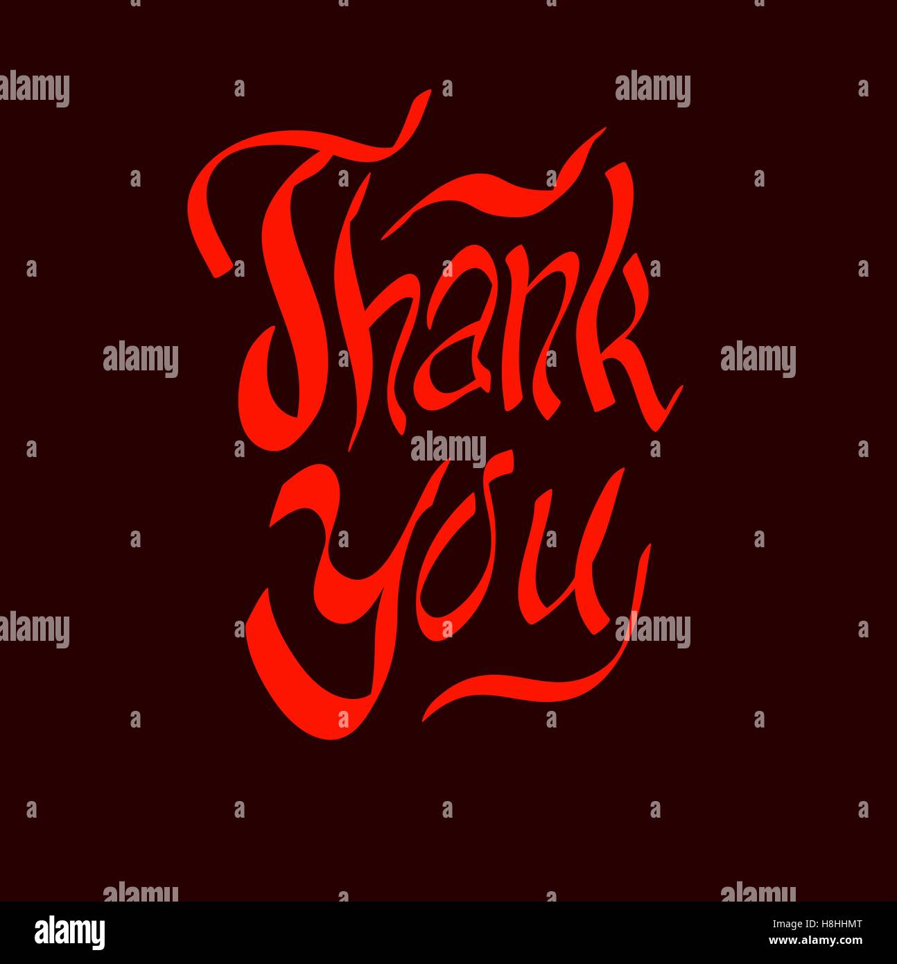 thank you script hand lettering vector illustration Stock Vector Image ...