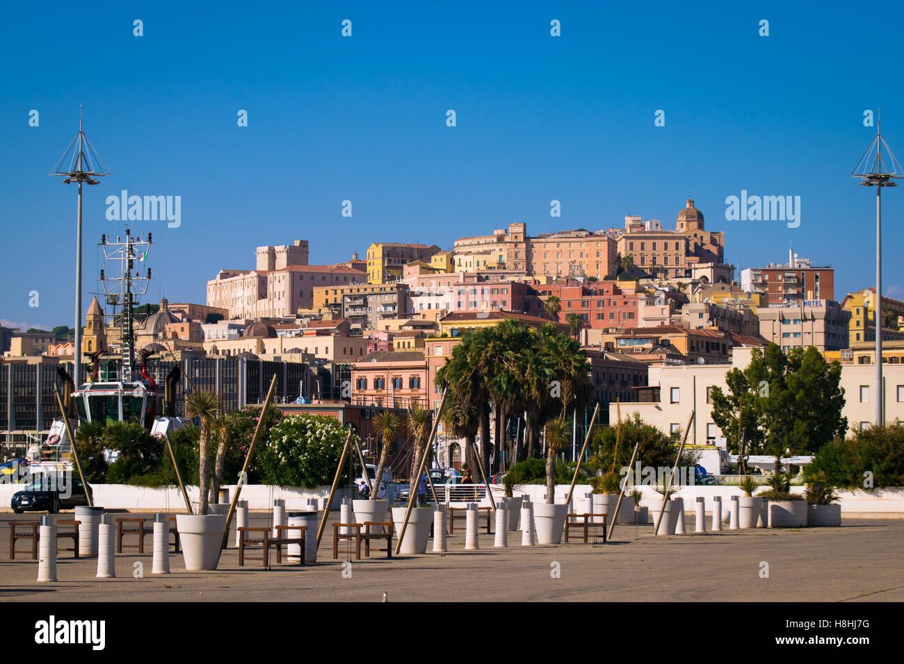 View of Cagliari, capital of the region of Sardinia, Italy Stock Photo ...