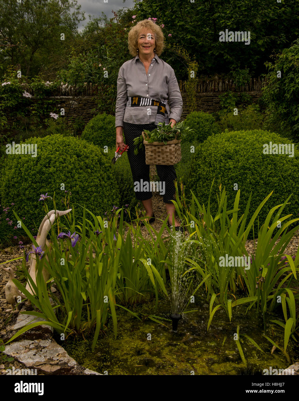 former TV presenter judith hann herb garden fyfield gloucestershire uk ...