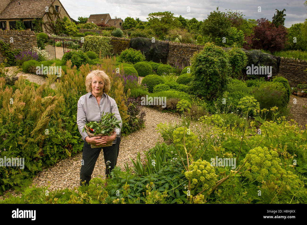 former TV presenter judith hann herb garden fyfield gloucestershire uk ...