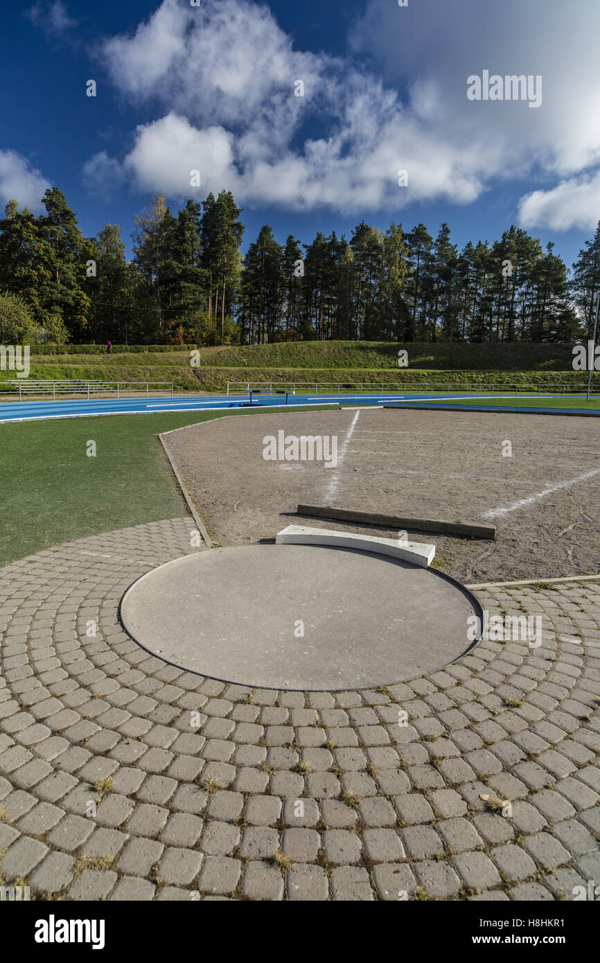 Heinola, sports area, area for shot put Stock Photo - Alamy