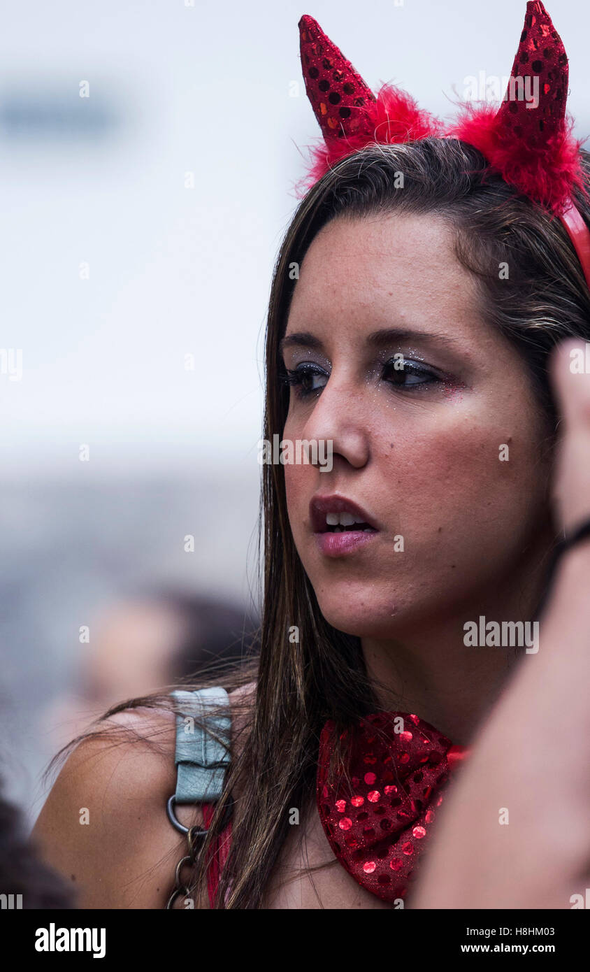 Girl in costume during carnival parade Stock Photo - Alamy